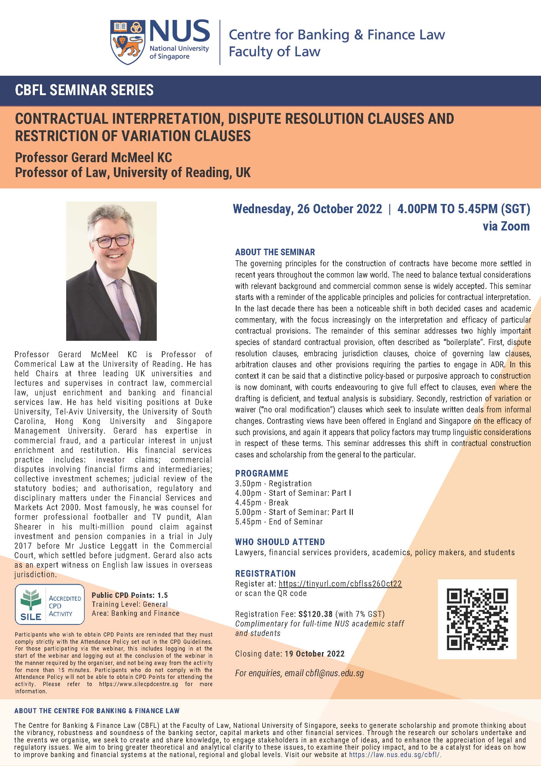 CBFL Seminar by Professor Gerard McMeel KC